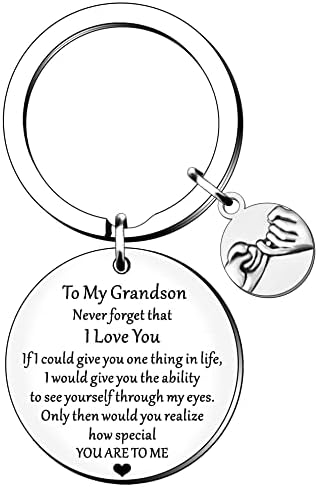 To My Grandson Keychain, Stainless Steel Keychain, Keys Chain Keyring ...