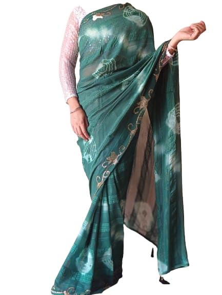 Buy DARBARI SAREE WOMEN'S DARBARI SILK SAREE (GREEN) at Amazon.in