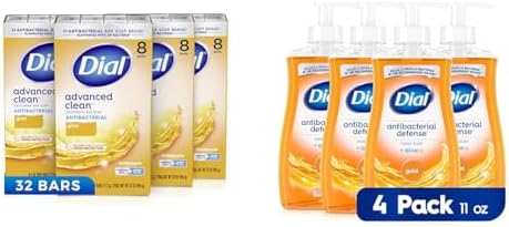 Amazon.com : Dial Antibacterial Bar Soap 32 Pack, Gold, 4 oz & Liquid ...