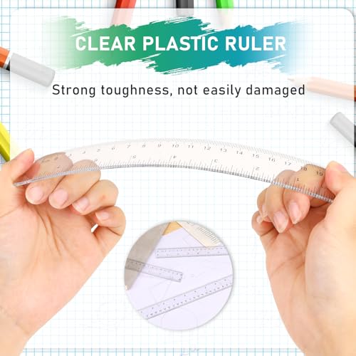 Snapklik.com : 3 Pack 6 Inch 8 Inch 12 Inch Ruler Set Plastic Straight ...