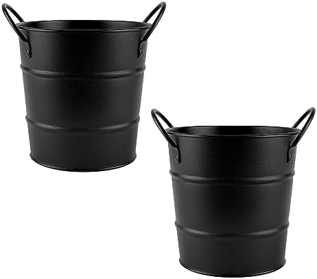 Amazon.com: 2 Pcs Metal Buckets, Small Bucket Metallic Pail, Party ...