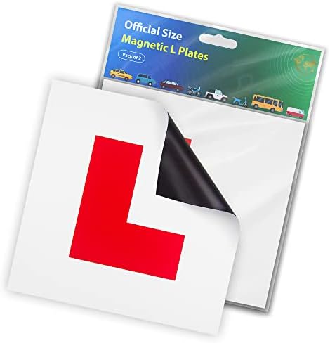 BEEWAY Fully Magnetic Car L Plates - 2 Pack Extra Thick 1.0mm Strong ...