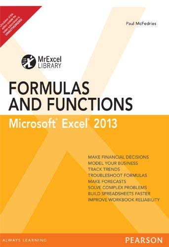 Excel 2013 Formulas and Function: Paul Mcfedries: 9789332524026: Amazon.com: Books