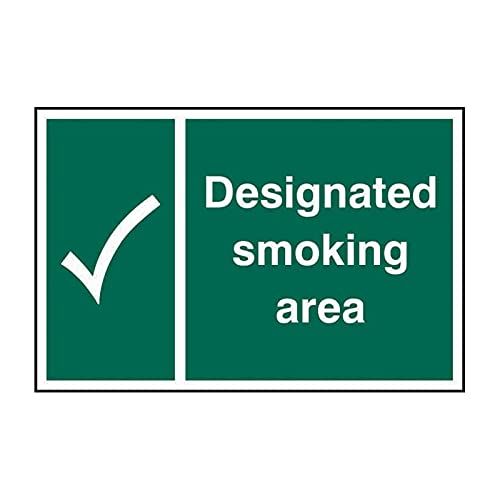 Designated Smoking Area Wall Sign, Non Adhesive Rigid 1mm PVC Board ...