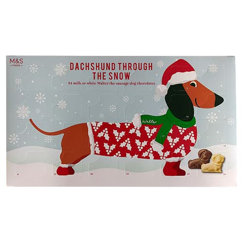 Amazon.com: Marks and Spencer Dacshund Through the Snow Advent Calendar ...