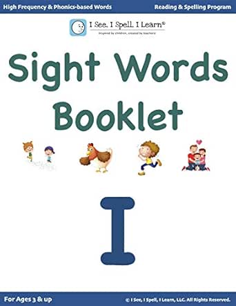 Amazon.com: 'I' - Sight Words Booklets for Kindergarten, 1st Grade ...
