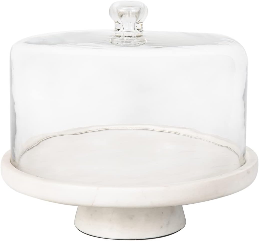 Amazon.com | Mud Pie Marble Cake Stand, 12" dia, White: Cake Stands