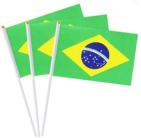 Amazon.com : TSMD Brazil Stick Flag Brazilian Small Mini Hand Held ...