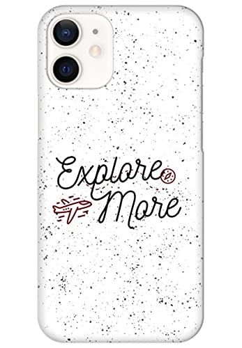 White Explore More Printed Back Cover Phone Case for Apple iPhone 12 ...