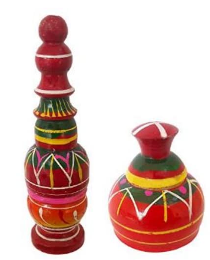 Buy Wooden wedding Sindur box set Sindur Dani/Sindhora/Decorative ...