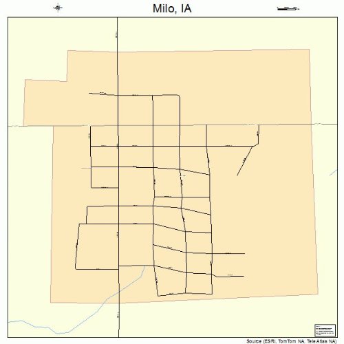 Amazon.com : Large Street & Road Map of Milo, Iowa IA - Printed poster ...