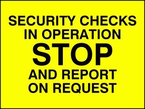Security Checks In Operation Stop And Report On Request Sign : Amazon ...