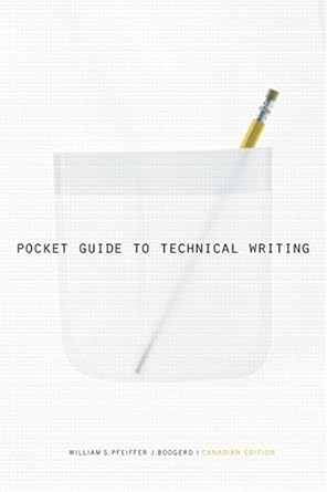 Pocket Guide to Technical Writing Canadian Edition: Pfeiffer, William S ...