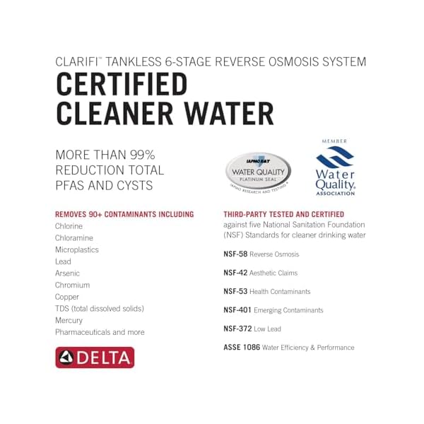 Delta Faucet Clarifi Under Sink Reverse Osmosis Water Filter System, 6 ...