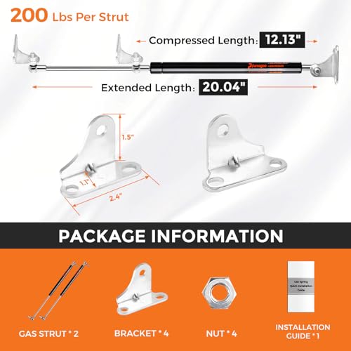 Snapklik.com : PAMAGOO 20 Inch 200 Lbs Gas Strut Shocks, 890 N Per Prop