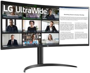 LG 34WP60C-B 34" 21:9 Curved UltraWide QHD (3440 x 1440) HDR 10 160Hz ...