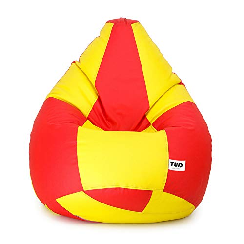 TUD Classic XXL Bean Bag Filled (with Beans) Colour - Red Yellow Check ...