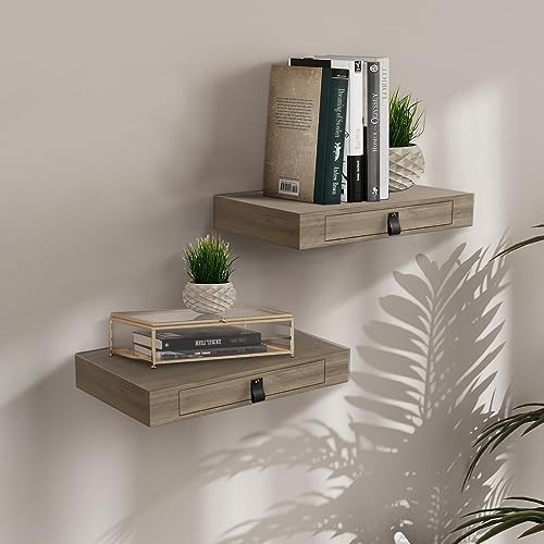 Amazon.com: Homaterial Floating Nightstand, Floating Shelf with Drawer ...