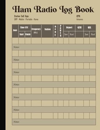 Amazon.com: Ham Radio Log Book: Amateur Radio Operator Station Logbook ...