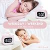 Amazon.com: NESIFEE Pink Alarm Clock with Night Light, Cute Cat Alarm ...
