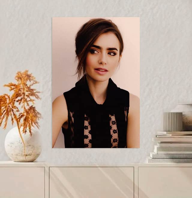 Amazon.com: Lily Collins poster, British and American actress, Canvas ...