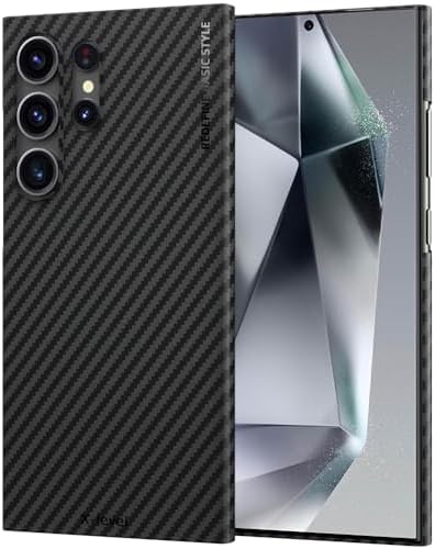 X-level Design for Samsung Galaxy S24 Ultra Case, Flexible Carbon Fiber Shockproof Protective ...