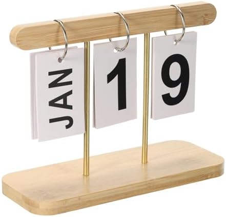 Amazon.com : PATIKIL Vintage Wood Perpetual Calendar, Wooden Flip ...