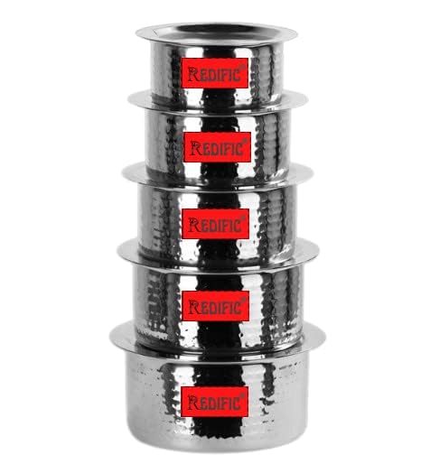 Buy REDIFIC Flat Bottom Stainless Steel Hammered Tope Induction & Gas ...