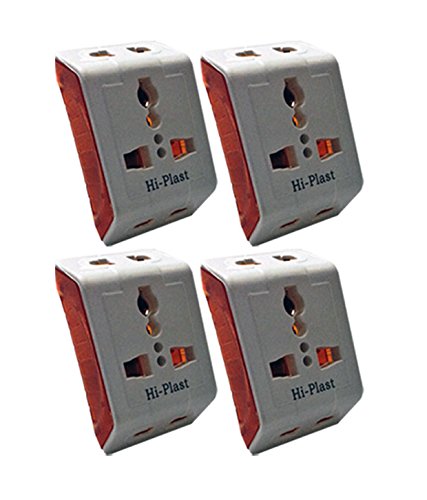 Hi-Plast 3 Pin Travel Adaptor Universal Multiplug Worlwide-4 pcs ...