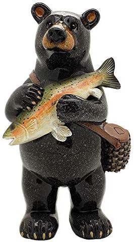 Amazon.com: The Bridge Collection "Gone Fishing Black Bear Figurine ...