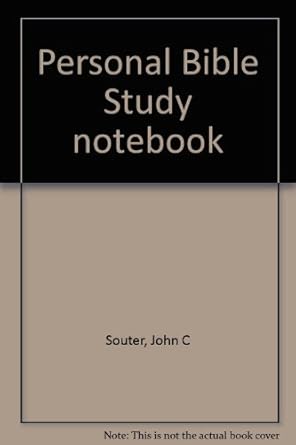 Personal Bible Study notebook: Souter, John C: 9780842348171: Books ...