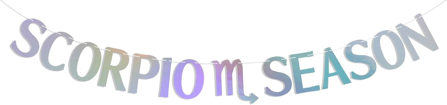 Amazon.com: Holographic Scorpio Season Banner, Scorpio Bday Banner ...