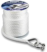 Amazon.com: PropelTech Anchor Rope Braided Anchor Line(White, 3/8" x 50 ...