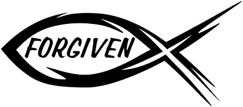 Amazon.com: Forgiven Ichthys, Ichthus, with Text Inside, (has White ...
