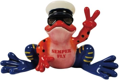 Amazon.com: Westland Giftware Peace Frogs Ceramic Marines Frog Figurine ...