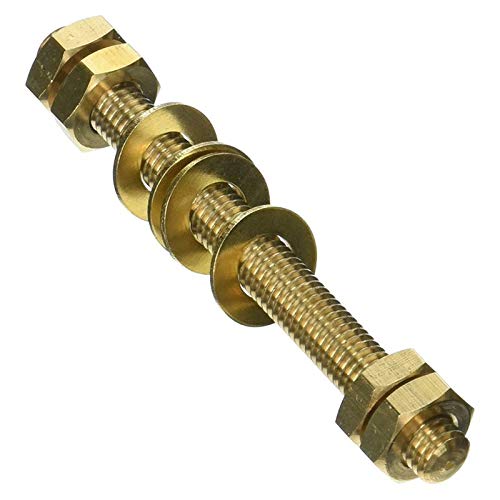 UBERSWEET® 2X(10mm x 100mm Threaded Rod Brass Double Headed Bolt with 4 ...