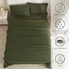 Amazon.com: HighBuy Army Green Queen Sheet Set - Hotel Luxury Bed ...