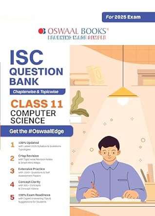 Oswaal ISC Question Bank Class 11 Computer Science | Chapterwise ...