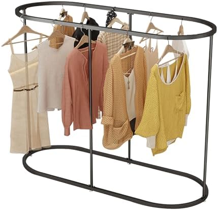 Amazon.com: SPTZQURY Round Garment Rack, Floor Standing Iron clothes ...
