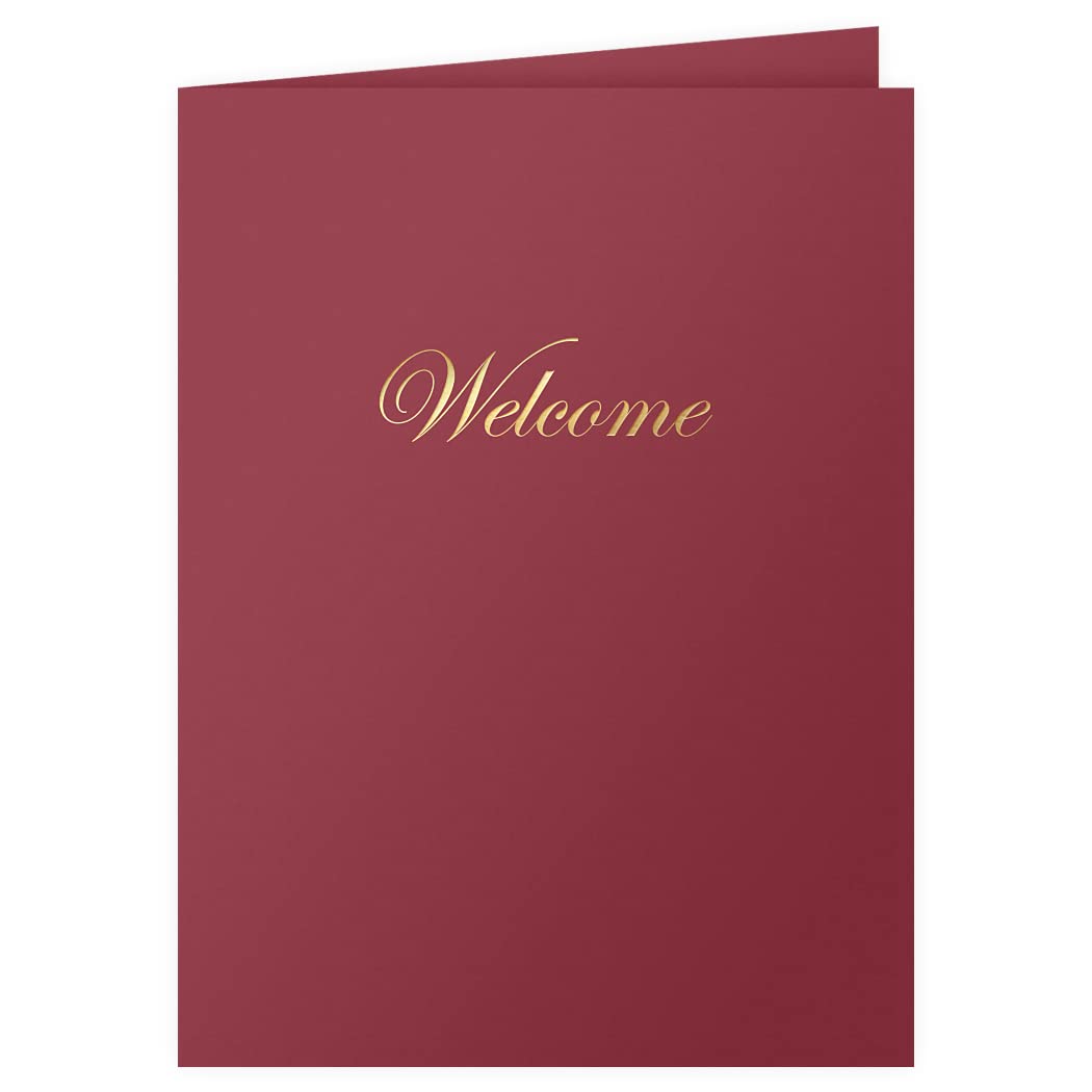 Amazon.com : The Gallery Collection, 25 Count, Burgundy, Welcome Pocket ...