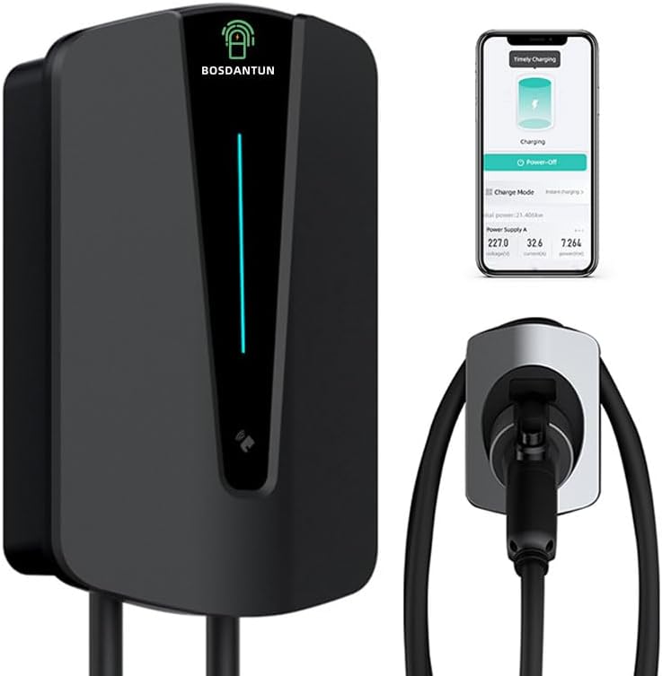 Amazon.com: BOSDANTUN Home Level 2 EV Charger 48 Amp 240V Indoor/Outdoor EVSE Electric Vehicle ...