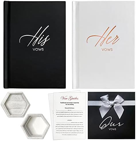 Amazon.com: Vow Books with Ring Box for Wedding Ceremony, Vow Books for ...