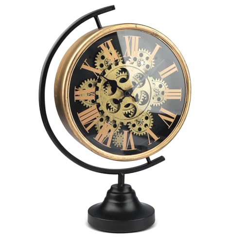 Snapklik.com : TOSTOG Moving Gear Clock Battery Operated Rustic