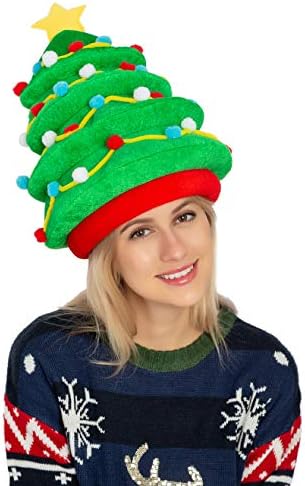 Amazon.com: JOYIN Plush Christmas Tree Hat for Festive Party Dress Up ...