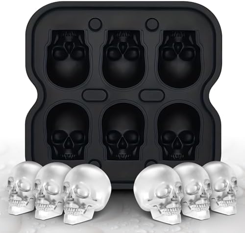 Amazon.com: Webake Skull Ice Cube Mold 3D, 10-Cavity Skeleton Head ...