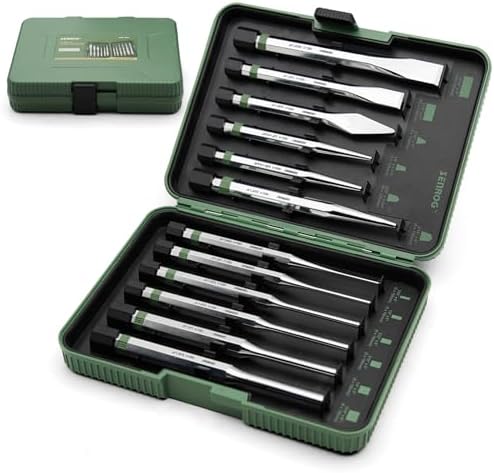 16-Piece Precision Punch & Chisel Set - Taper Punch, Pin Punch, Center ...