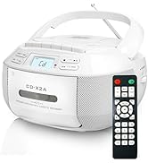 Greadio Portable CD Player for Home, Rechargeable Boombox Cassette ...