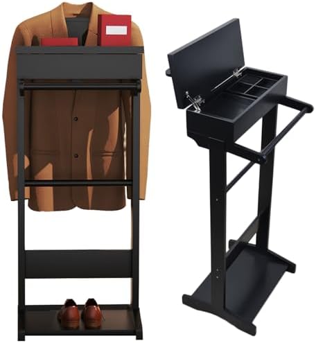 Amazon.com: GLSCASA Wooden Valet Stand for Men, Suit Valet Stand with ...