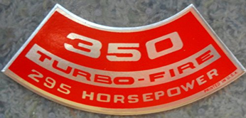 CHEVY 350 TURBO-FIRE 295 HP - HORSEPOWER AIR CLEANER TOP LID DECAL ...