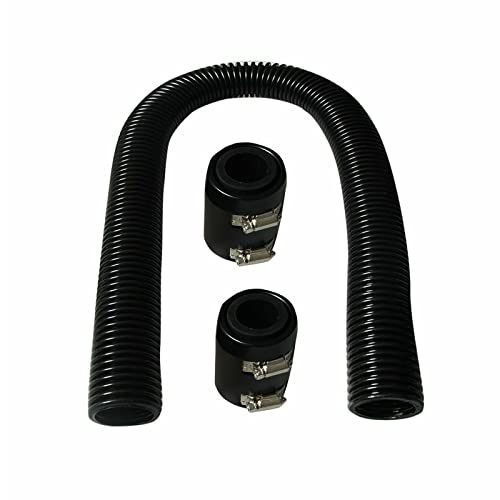 Snapklik.com : 36 Black Stainless Steel Coolant Flexible Radiator Hose Kit